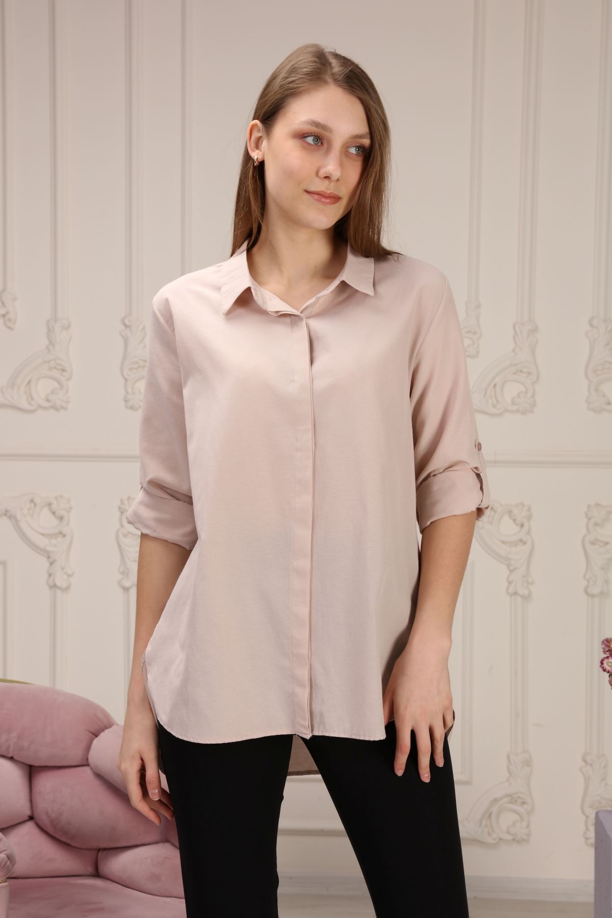 Women's Long Back Shirt - Online Giyim ve Ayakkabı Sitesi