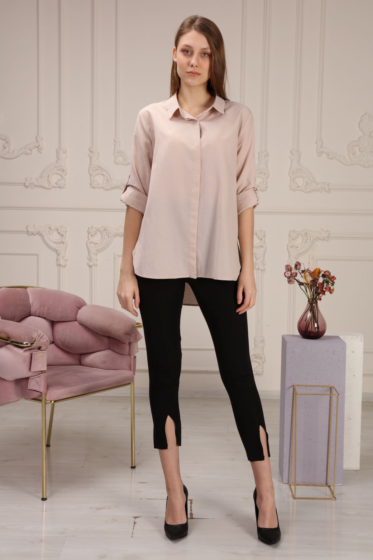 Women's Long Back Shirt - Online Giyim ve Ayakkabı Sitesi